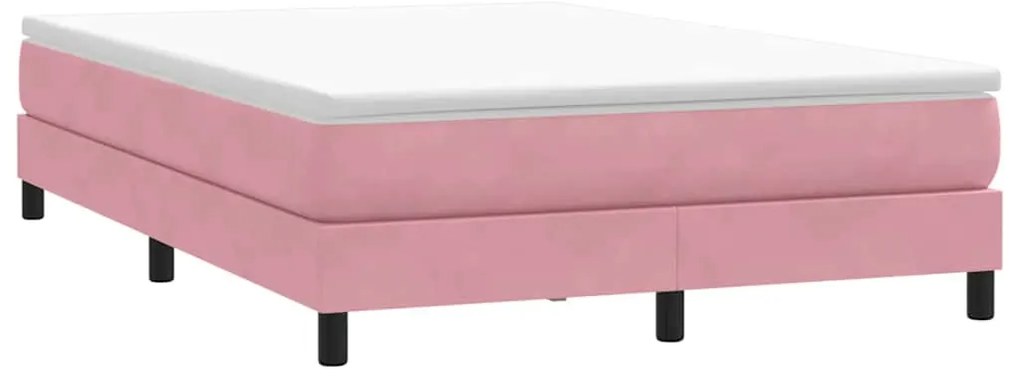 Postel Box Spring bez matrace růžová 140x210 cm samet 3315830