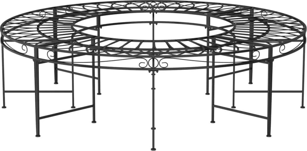 vidaXL Kruhová lavice kolem stromu Ø 160 cm černá ocel [318821]