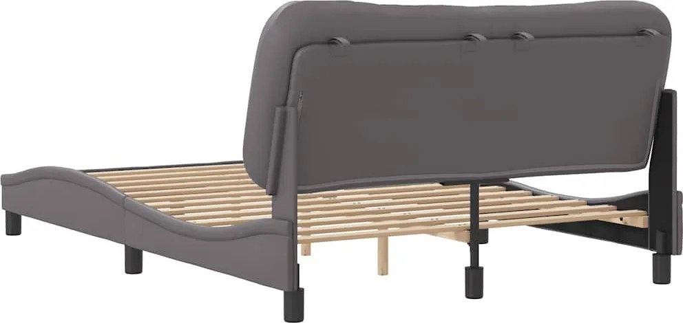 Rám postele bez matrace Hvar šedý 140x190 cm umělá kůže 3207998