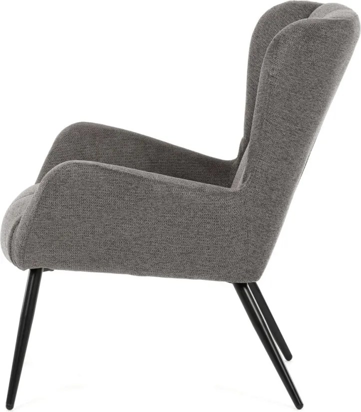 Křeslo ušák AK-H9206 GREY2, látka, šedá (74 x 86) cm