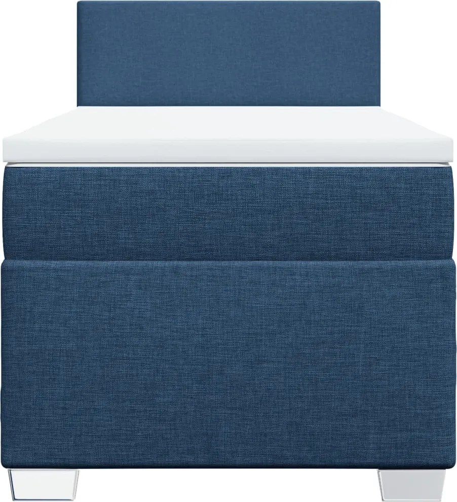 Box spring postel s matrací modrá 100 x 200 cm textil 3285798
