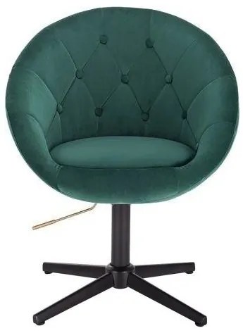 LuxuryForm DESIGN Otočné křeslo VERA VELUR na černém kříži - zelené