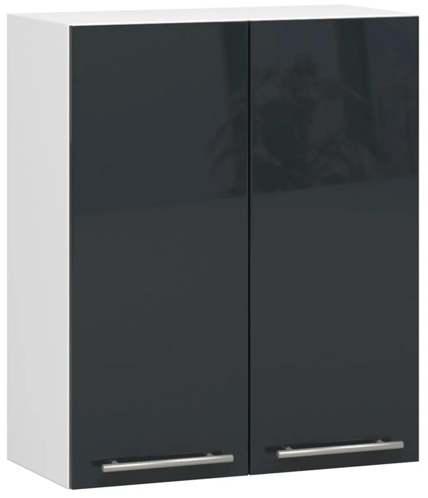 Závěsná kuchyňská skříňka Olivie W 60 cm grafit/bílá