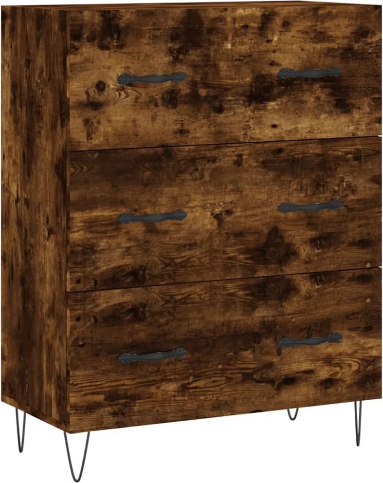 Skříň highboard kouřový dub 69,5 x 34 x 180 cm kompozitní dřevo 3199782