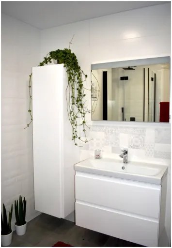 Cersanit Moduo, závěsná umyvadlová skříňka 80cm, bílá lesklá, S929-002