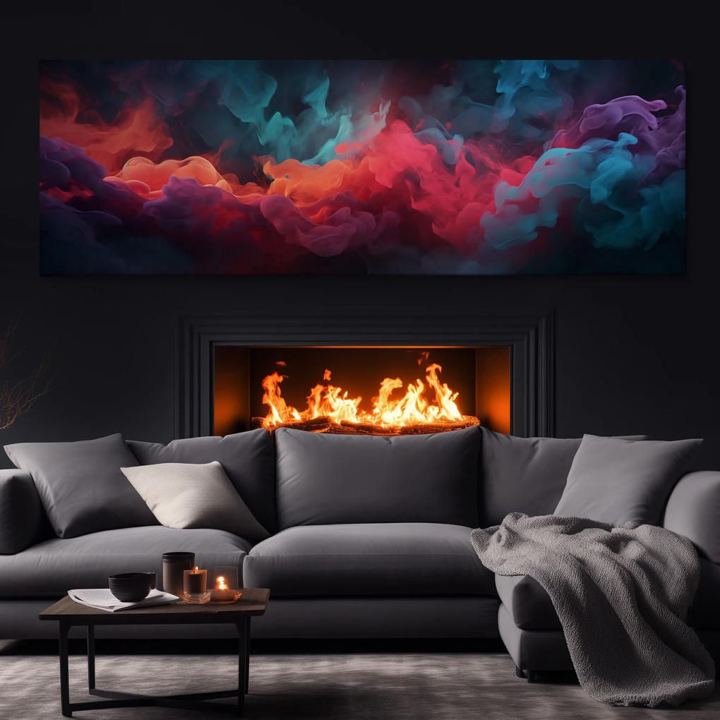 Obraz na plátně - Hořící oblaka, Abstrakce FeelHappy.cz Velikost obrazu: 150 x 50 cm