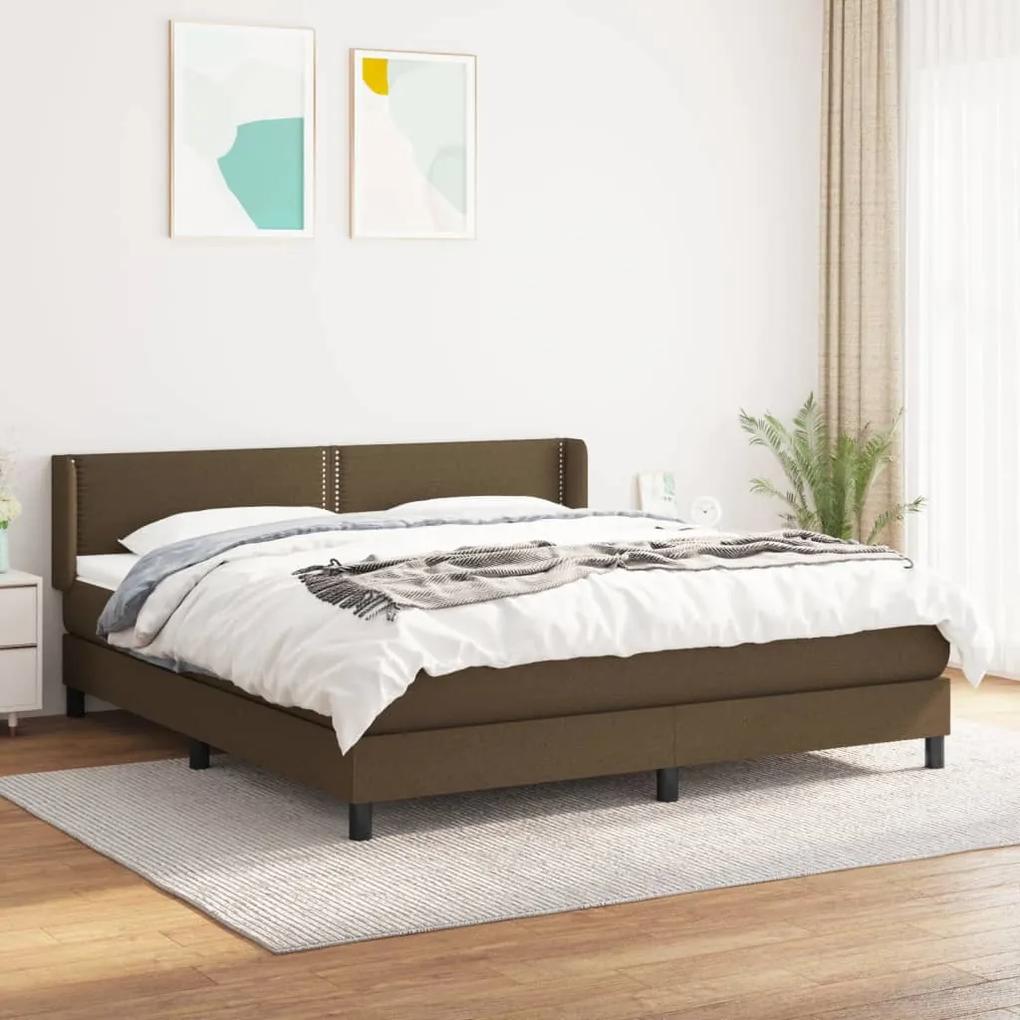 Box spring postel s matrací tmavě hnědá 180x200 cm textil,  3129652