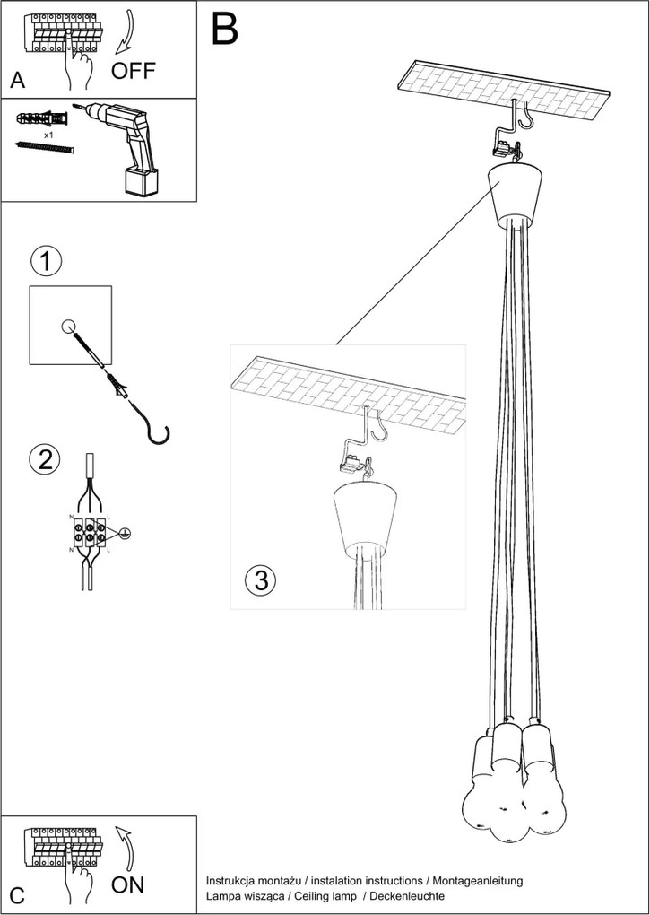 Sollux Lighting Závěsné svítidlo DIEGO 5 zelené