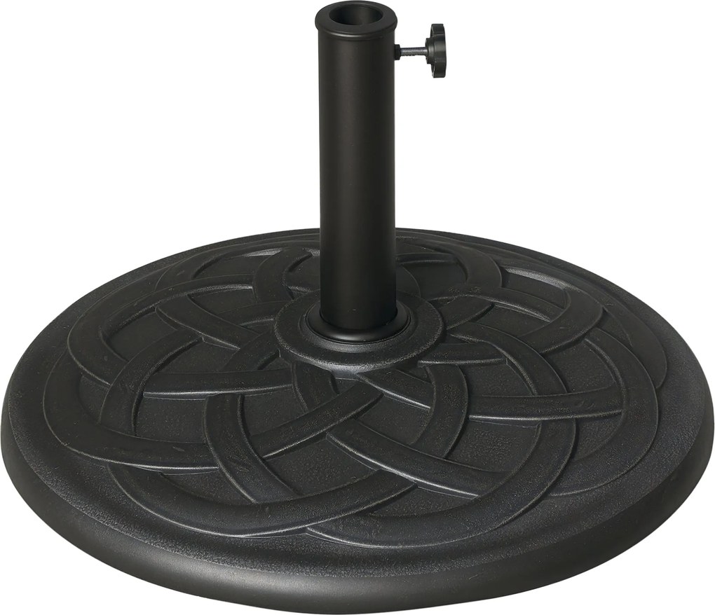 Základna pro slunečník Outsunny, hmotnost 19 kg, stojan pro slunečník vhodný pro stonky 38 mm/48 mm, pryskyřice, pro terasu nebo patio Ø54,5x34 cm, br
