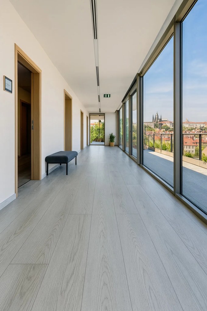 Beauflor, PVC podlaha - lino Blacktex White Oak 979L - dub, na míru, šíře 3m,4m, šedá, filc, chodba / předsíň