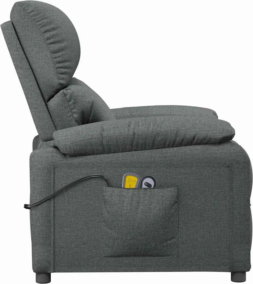 Elektrické masážní křeslo tmavě šedé textil 3073828