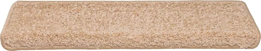 Schodové rohože 15 ks 65 x 21 x 4 cm zlaté obdélníkové okraje 326202