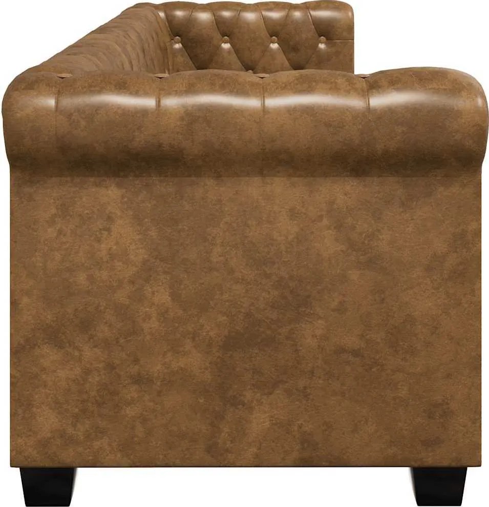 vidaXL Chesterfield sada 2místné a 3místné pohovky [274322] Barva: Hnědá