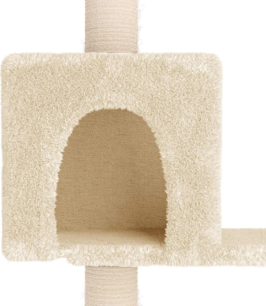 Kočičí strom se škrabacími sloupky sisal Krémová 177,5 cm 172389