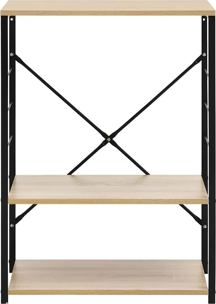Skříňka na mikrovlnku černá a dub 60 x 39,6 x 79,5 cm kompozit 288235