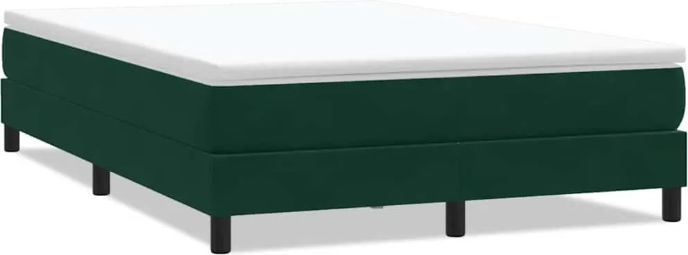 Postel Box Spring bez matrace tmavě zelená 160x210 cm samet 3315834