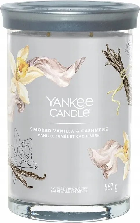 Yankee Candle svíčka Signature ve skle velká Smoked Vanilla & Cashmere 567g