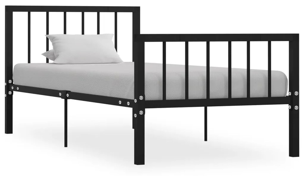 284568 vidaXL Rám postele černý kovový 90 x 200 cm