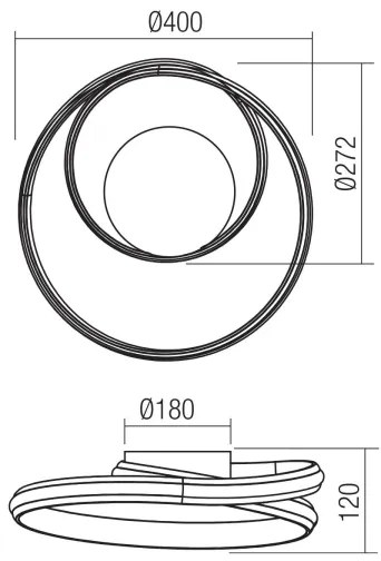 Redo 01-4355 - LED Stmívatelné nástěnné svítidlo TORSION LED/30W/230V zlatá