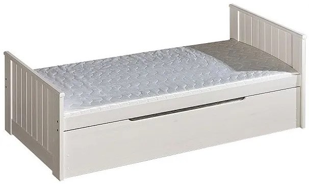 Dětská postel s přistýlkou Leola, LTD + masiv, bílá, 206x80x99 cm