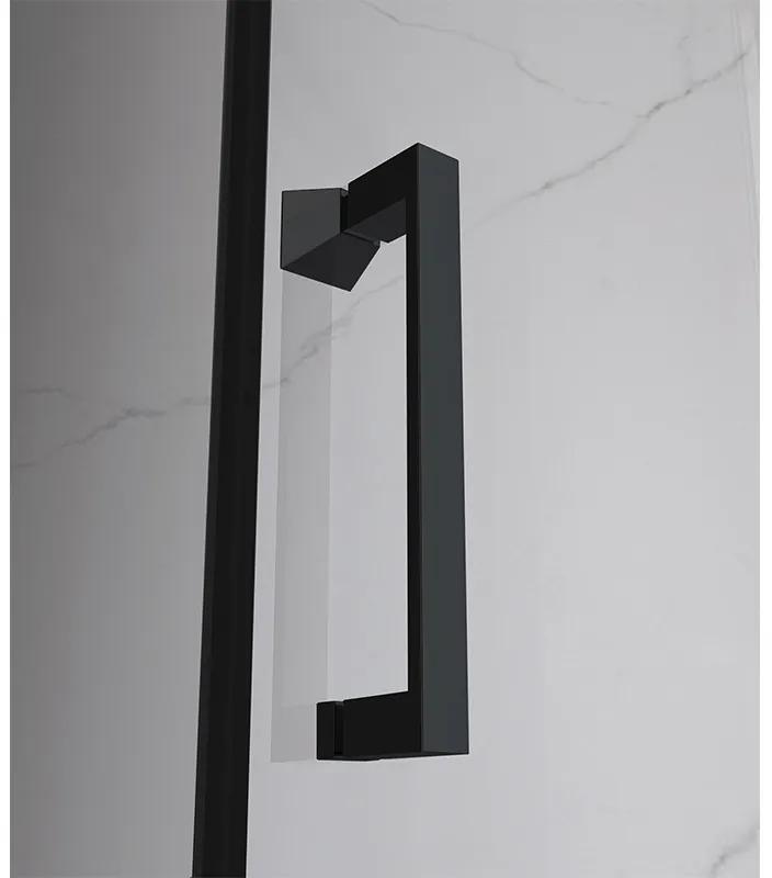 BPS-koupelny Obdélníkový sprchový kout HYD-OK103A 100x80 černý/transparent + vanička HYD-OSV-SXL03C černá