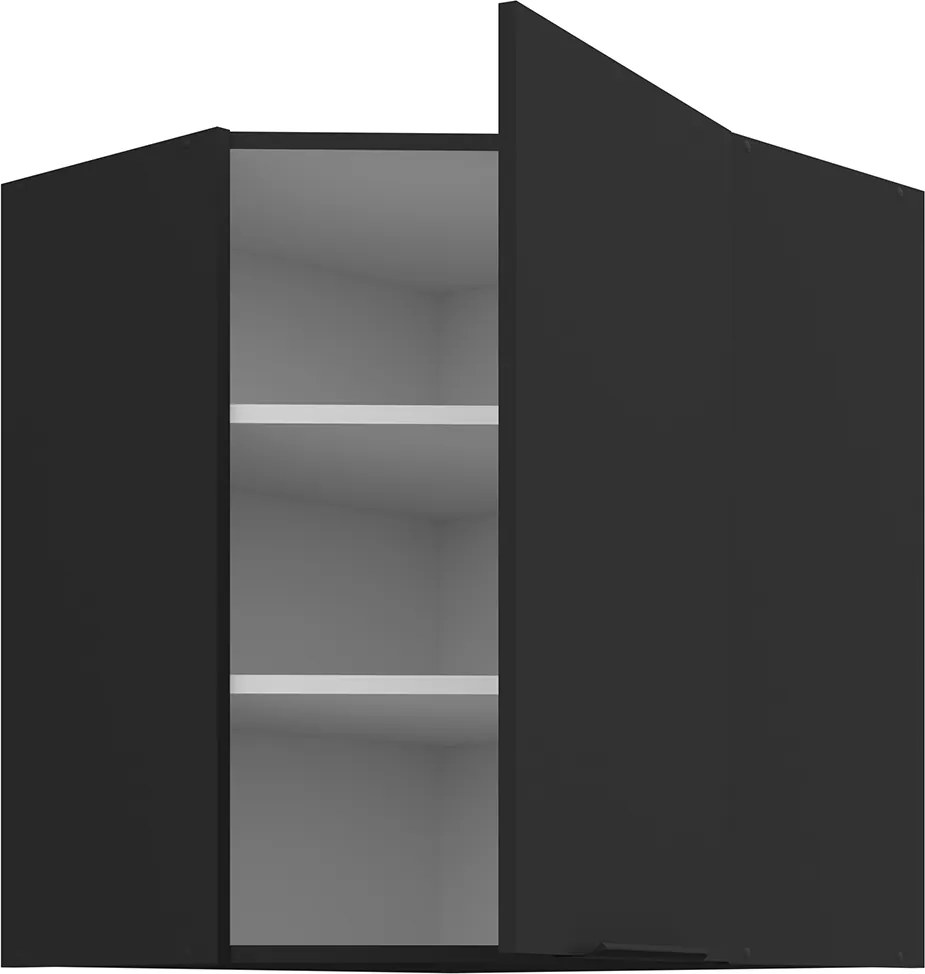 ARIA cc | horní kuchyňská skříňka 60x60 GN-72 1F (45°) rohová s policemi | 60x60 cm | černá