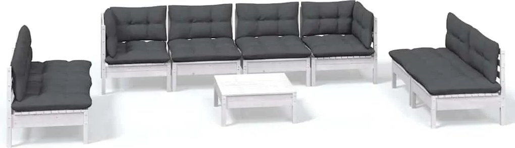 9dílná zahradní sedací souprava s poduškami masivní borovice 3096239