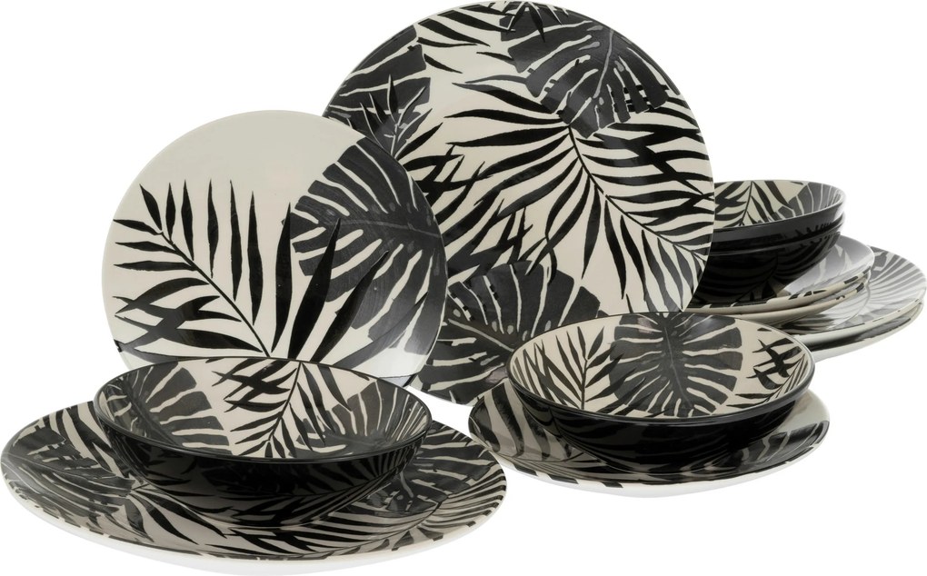 XXXLutz KOMBINOVANÁ SOUPRAVA TROPICANA BLACK 12dílné Creatable - Online Only nádobí - 007768133902