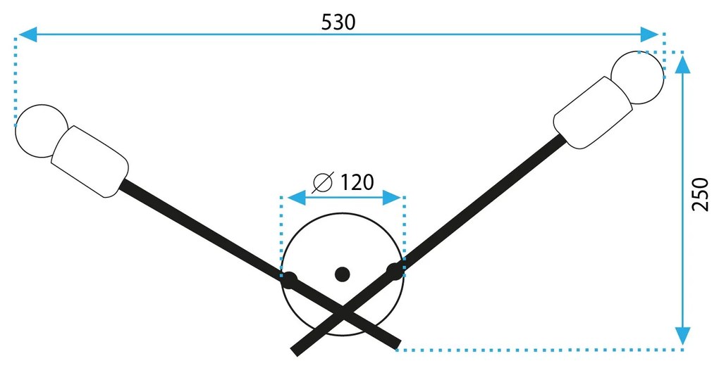 Toolight Nástěnná lampa APP1119-2W Black