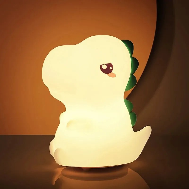 Dětská stolní LED lampa Dino bílá