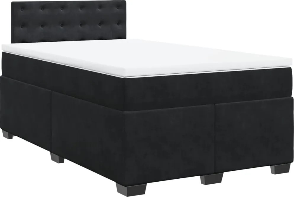 Box spring postel s matrací černá 120 x 190 cm samet 3288572