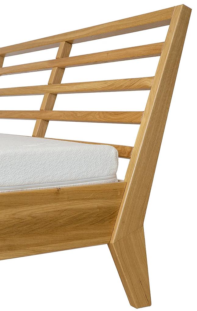 Drewmax LK301 160x200 cm dřevěná postel masiv dub dvojlůžko