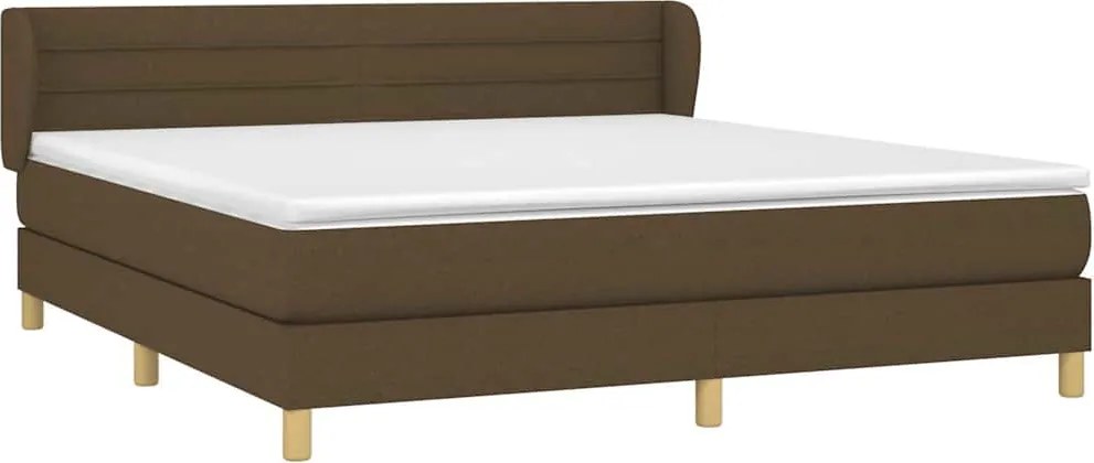 Box spring postel s matrací tmavě hnědá 160x200 cm textil 3126896