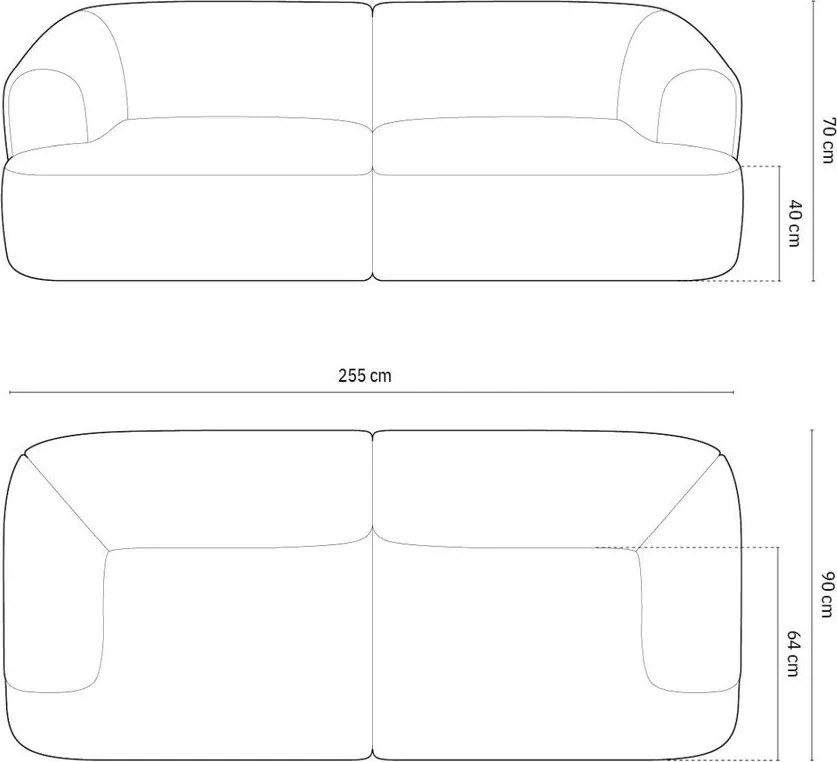 Světle hnědá manšestrová pohovka 255 cm Campi – Cosmopolitan Design