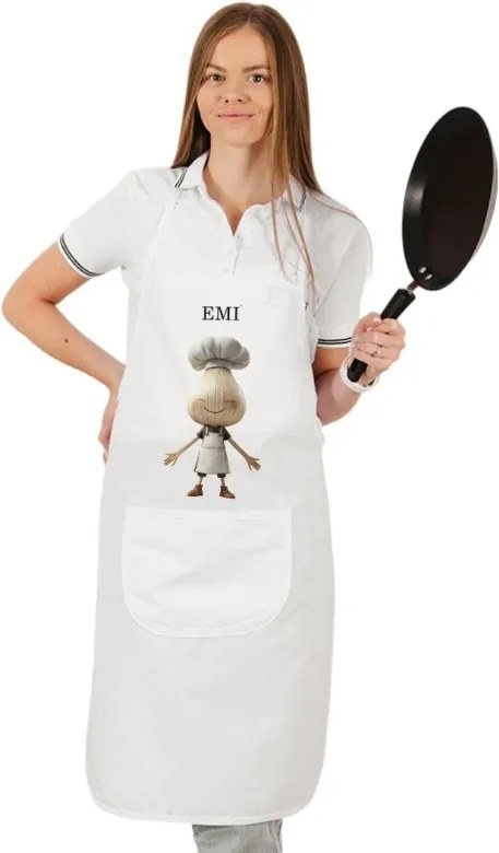 Kuchyňská zástěra Garlico EMI, Bílá