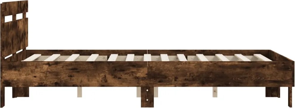 Rám postele s čelem kouřový dub 135 x 190 cm kompozitní dřevo 3207445