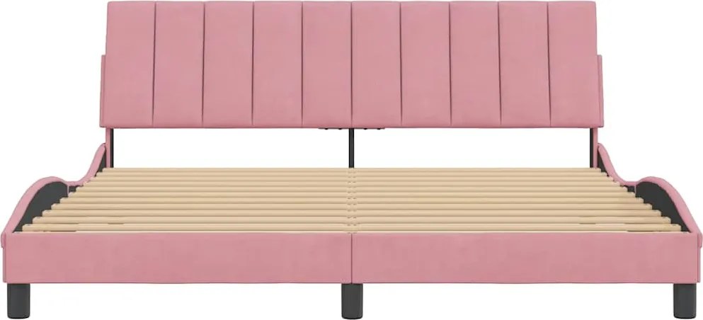 Rám postele bez matrace Hanko růžový 180x200 cm samet 3207866