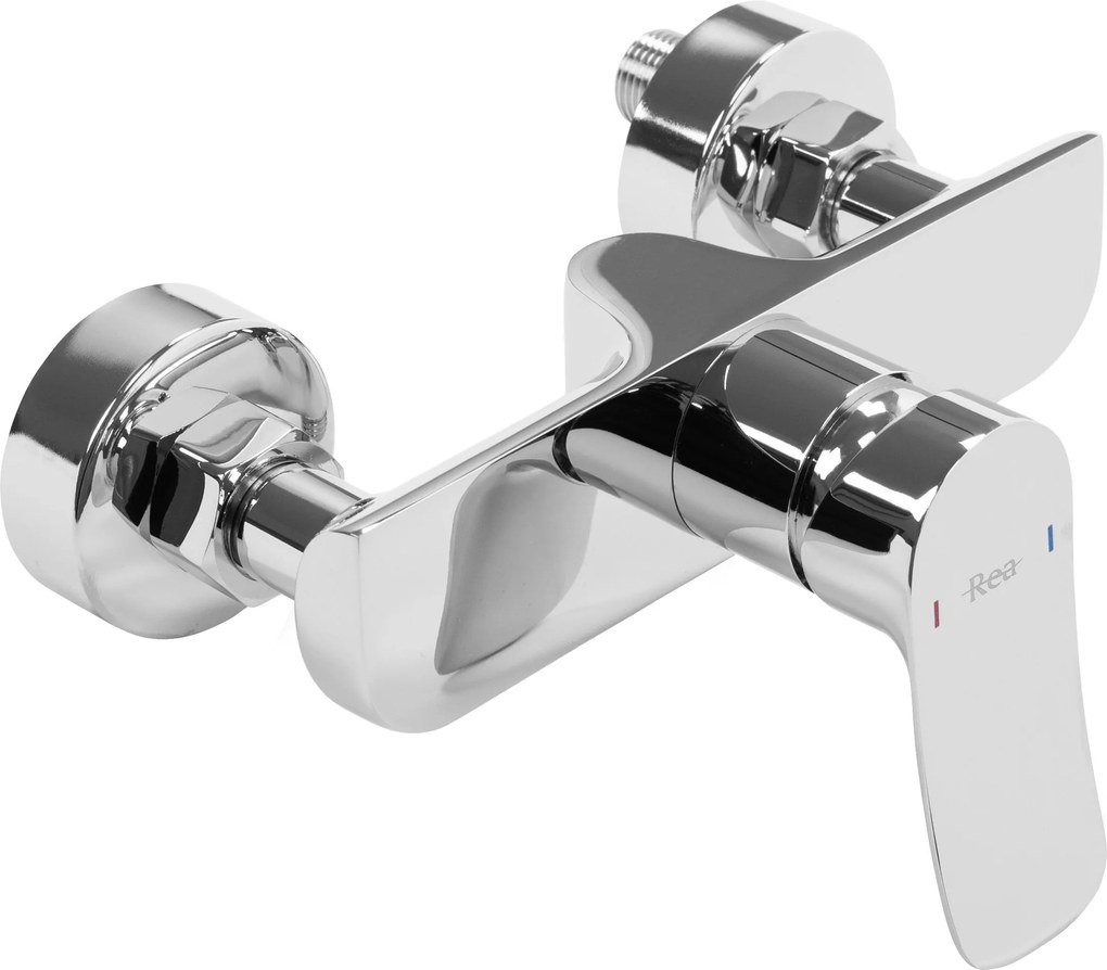 Rea Dart, nástěnná sprchová baterie 150 mm s ruční bodovou sprchovou soupravou, chromová, REA-B3303