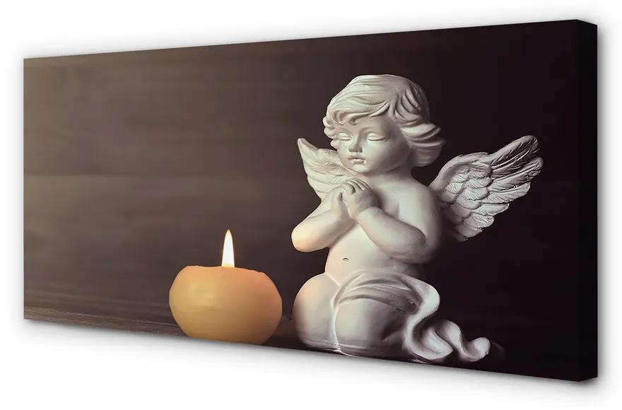 Obrazy na plátně Modlitba Anděl svíčka 100x50 cm