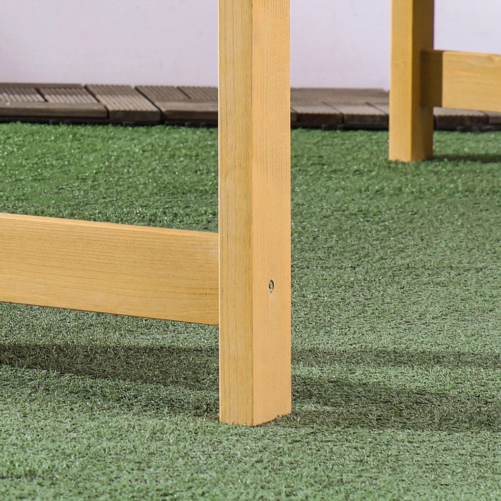 Zahradní lavice 2 osoby, dřevěná z borovice, odolná vůči počasí, s opěradlem, 140 cm, oranžová