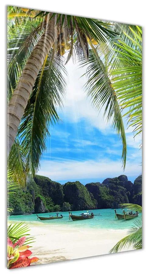 Wallmuralia Foto obraz skleněný svislý Tropická pláž 50x100 cm