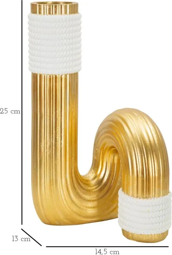 Váza Bann Big 25 cm zlatá/bílá