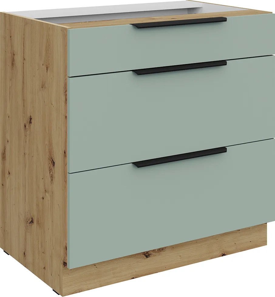 ARIA st | dolní skříňka 80 D 3S zásuvková | 80 cm | PREMIUM BOX | artisan/aquamarine
