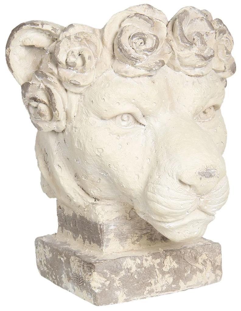 Dekorační busta lvice s patinou Custance - 40*38*43 cm