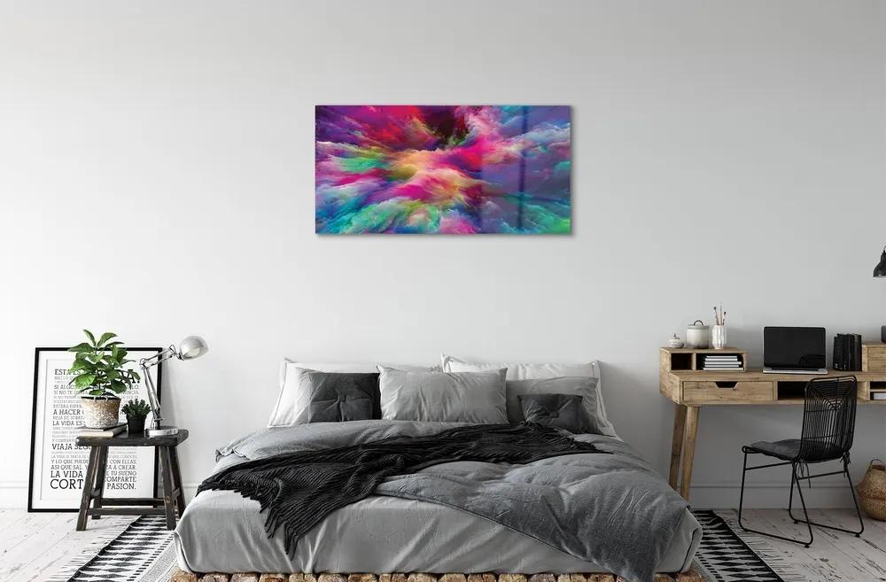 Obraz na skle fraktály barevné 140x70 cm