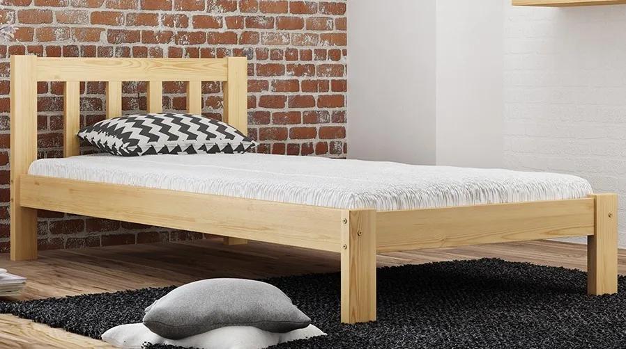 ImportWorld Dřevěná postel Bořivoj 90x200 + rošt ZDARMA (Barva dřeva: Borovice)