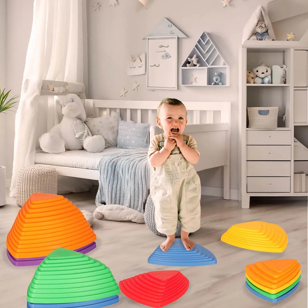 Creative Corner Smyslová stezka říční kameny pro trénink rovnováhy podlaha je láva hra 11 prvků barevné