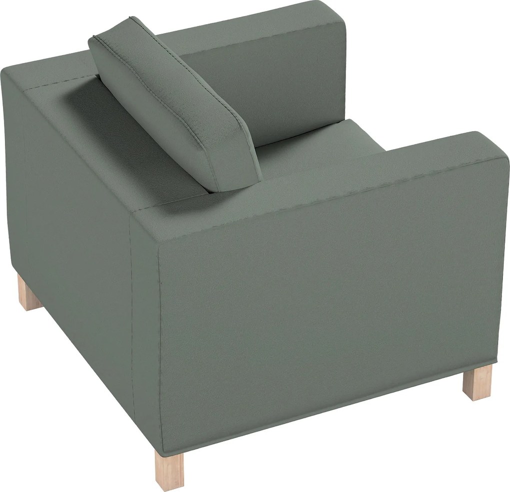 Potah na křesko IKEA Karlanda, krátký barva zelená látka pletený vzor