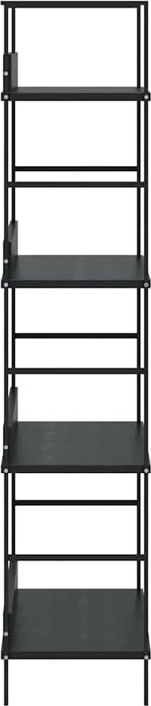 Knihovna se 4 policemi černá 60x27,6x124,5 cm kompozitní dřevo 288222