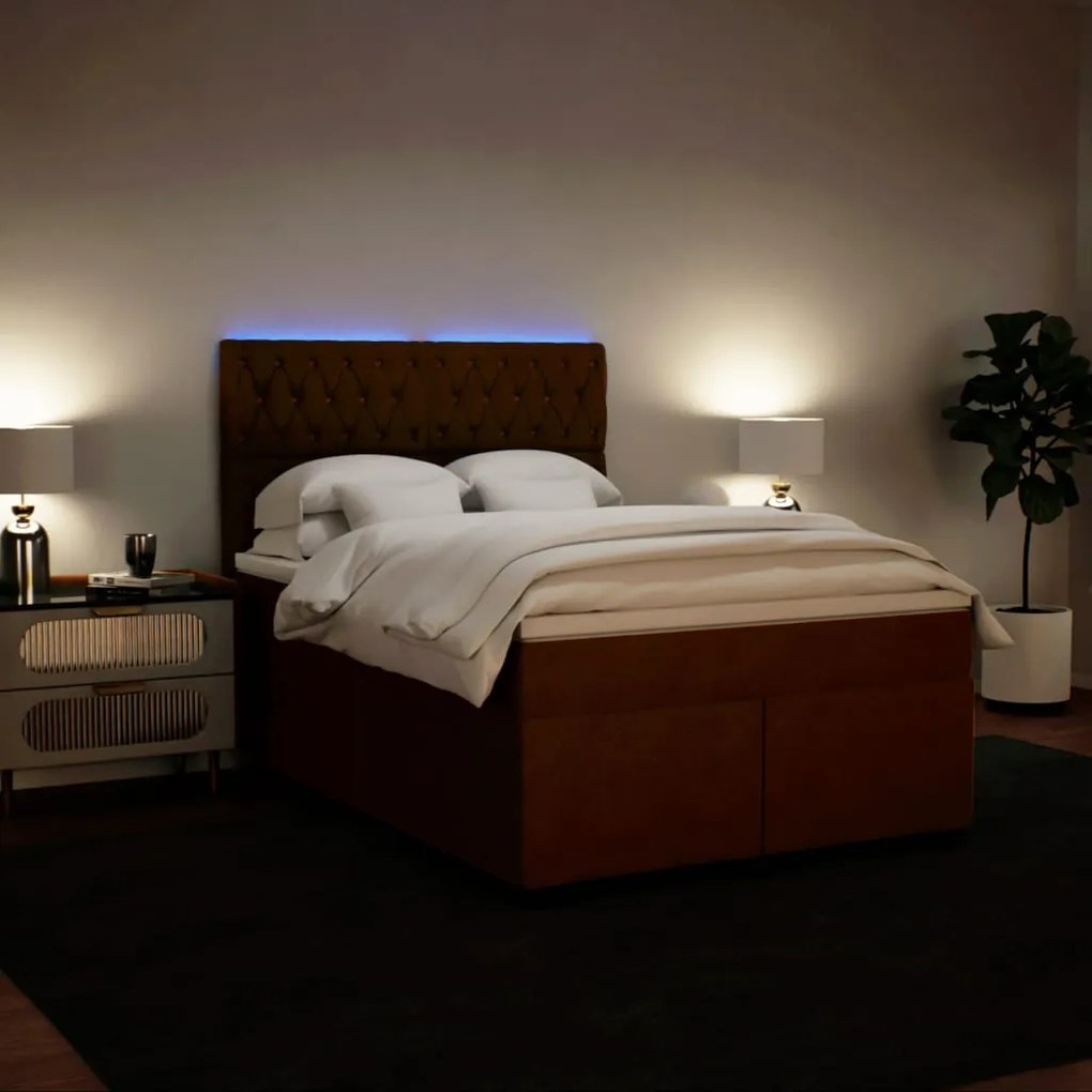 Box spring postel s matrací růžová 140x200 cm samet 3293241